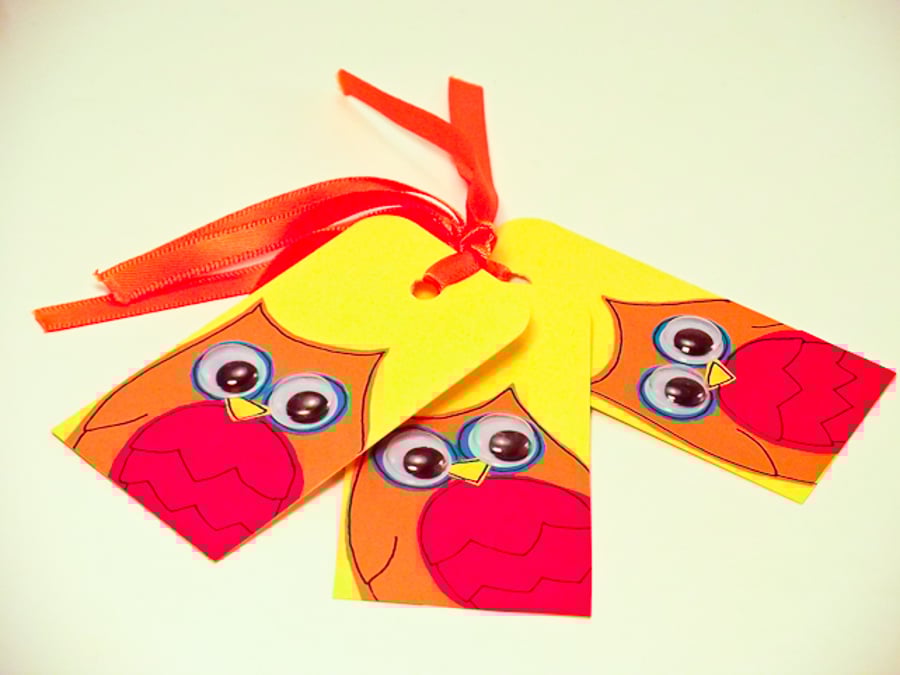 Gifts Tags - Handmade Owl Gift Tags - Pack of 6 - Folksy