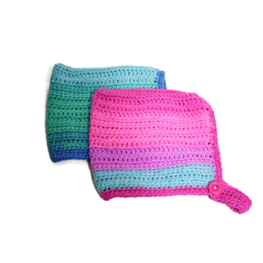 Crochet Baby Bonnet with Glitter Thread for age... - Folksy