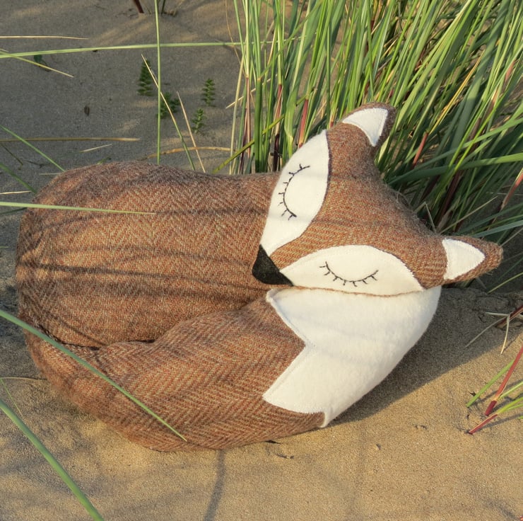 A snoozy fox doorstop. Made from Donegal pure ... - Folksy