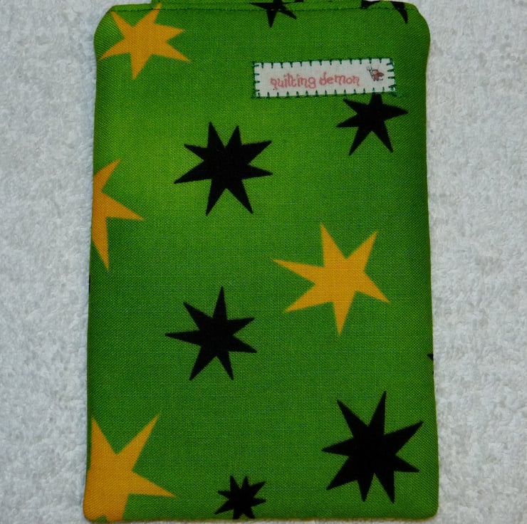Mobile Phone Cover In Stars on Green Fabric . S... - Folksy