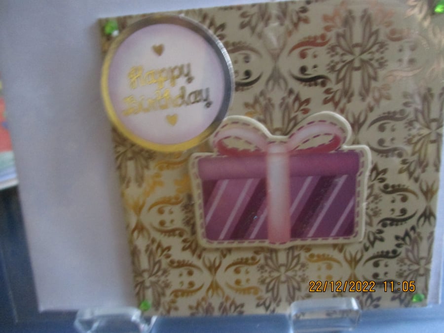 Happy Birthday Present Small Card - Folksy