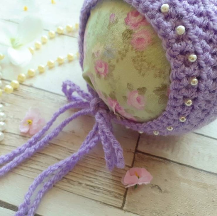 Newborn baby hat, pea bonnet, white. Baby photo... - Folksy