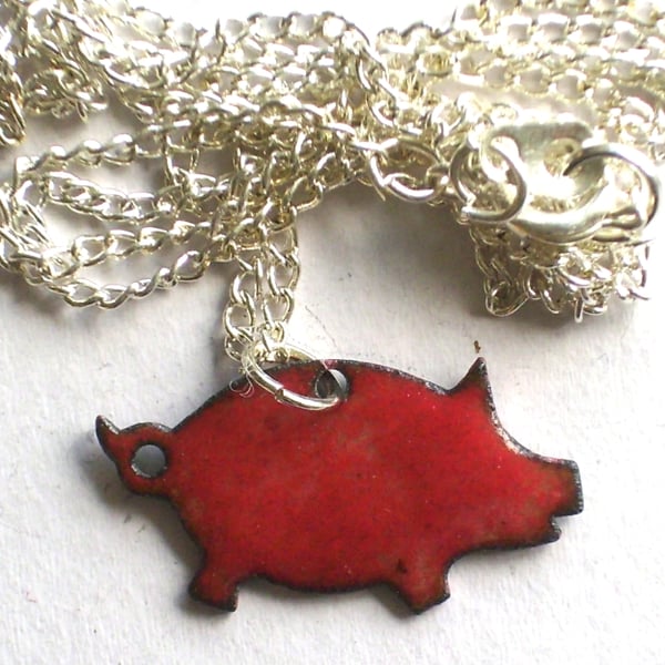 Small pig pendant - Folksy