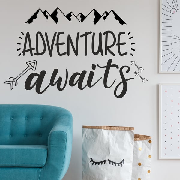 Adventure Awaits Wall Sticker Inspiring Quote D... - Folksy