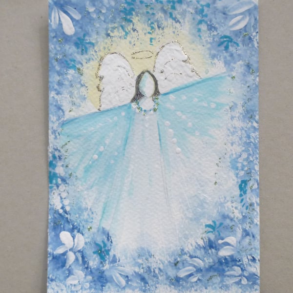 original art angel healing painting ( ref 838 G9) - Folksy