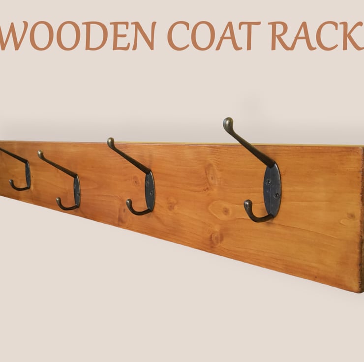 Wooden Coat Rack, Handmade Antique Pine Wood Co... - Folksy