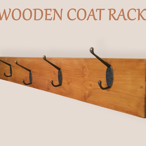 Wooden Coat Rack, Handmade Antique Pine Wood Co... - Folksy