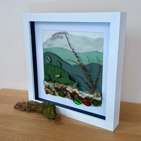 Country Hills Dark Moss Green Landscape 3D Recy... - Folksy