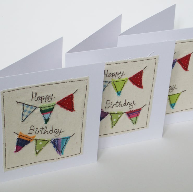 Birthday Bunting Birthday Card - Folksy