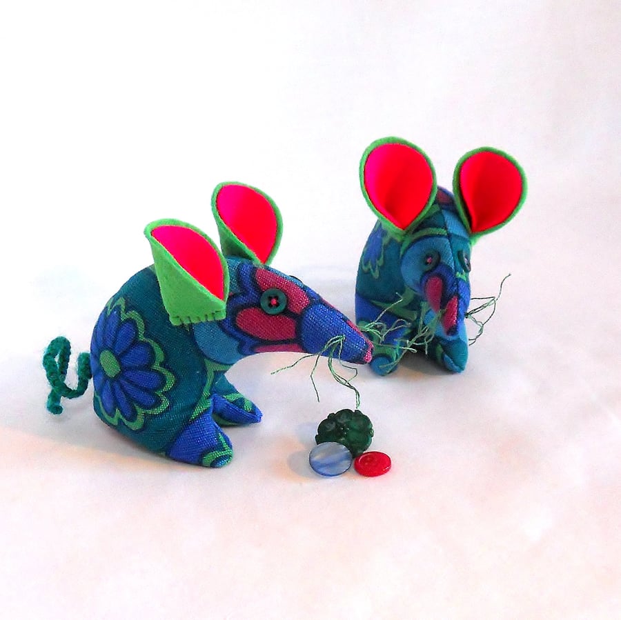 Vintage fabric Retro Mouse - Folksy
