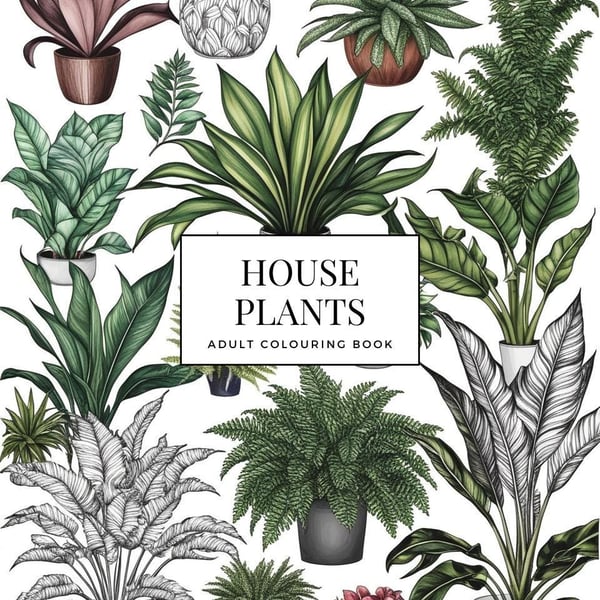House Plant themed Colouring Book for Adults - ... - Folksy