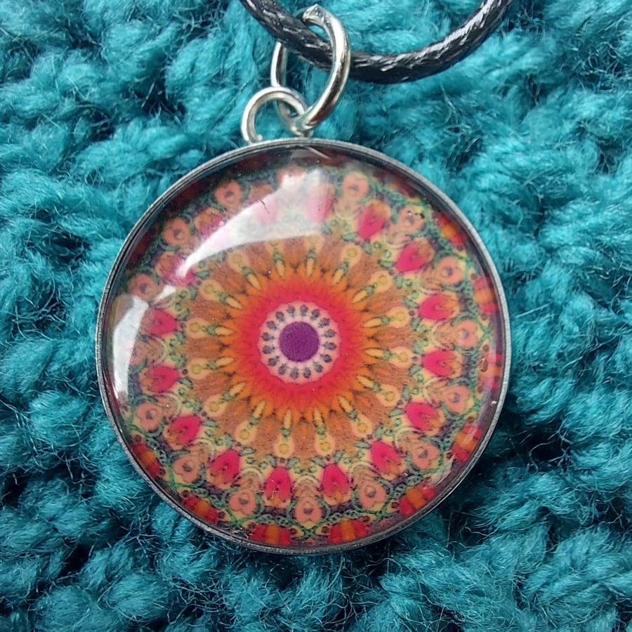 Fancy 25mm Glass Cabochon Stainless Steel Neck... - Folksy