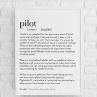 Pilot Definition Print Funny Flight Crew Dictio... - Folksy