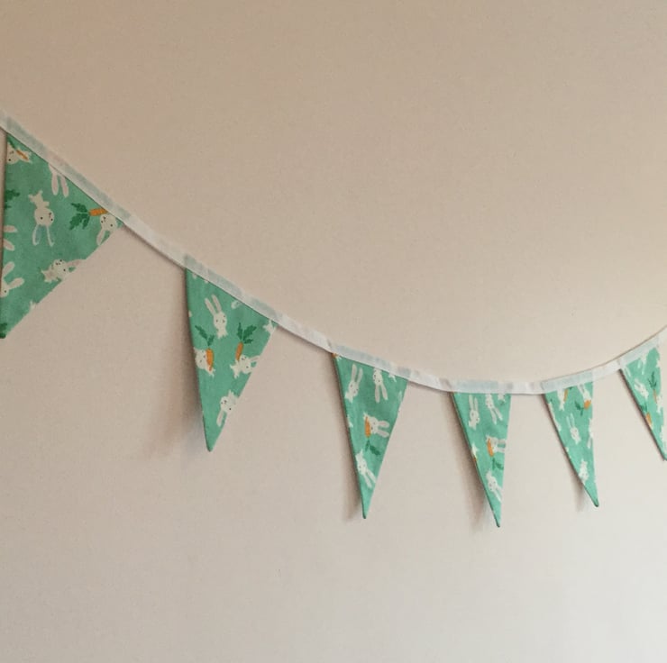 Bunny Bunting - Rabbit - Handmade - kids room d... - Folksy