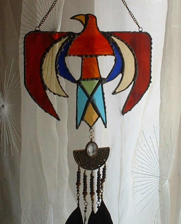 Stained Glass Native American Thunderbird Sunca... - Folksy