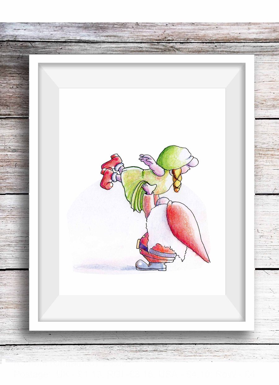 Funny Gonk A5 Print and Greeting Cards - Folksy