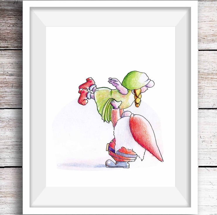 Funny Gonk A5 Print and Greeting Cards - Folksy