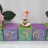 5 Tinkerbell Wood Blocks,Personalised Blocks,Ti... - Folksy