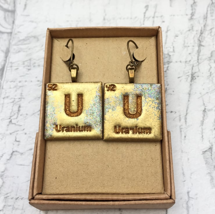 SALE - Chemical Element Uranium scrabble tile w... - Folksy