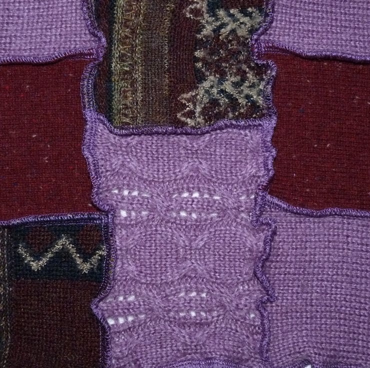 Upcycled Patchwork Wool and Acrylic Long Scarf - Folksy