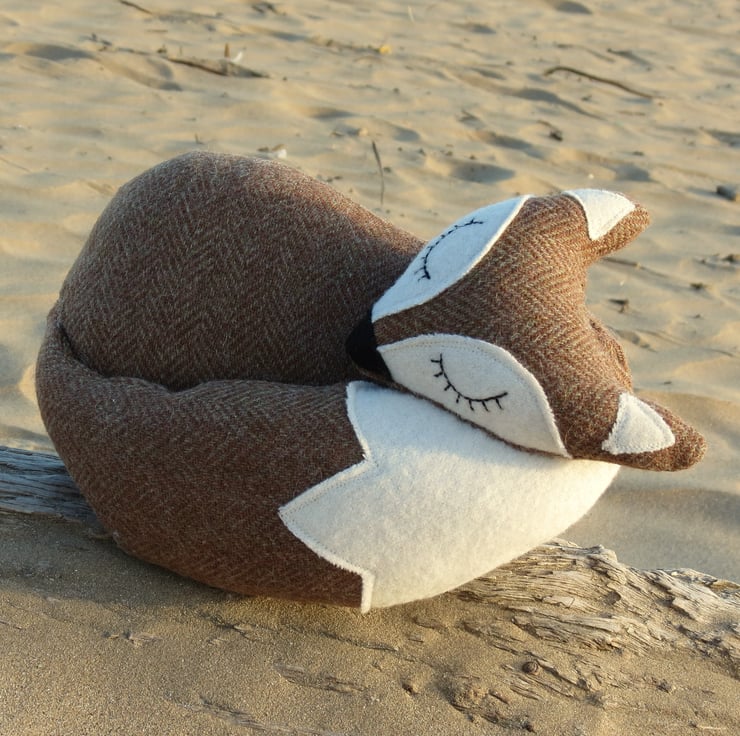 A snoozy fox doorstop. Made from Donegal pure ... - Folksy