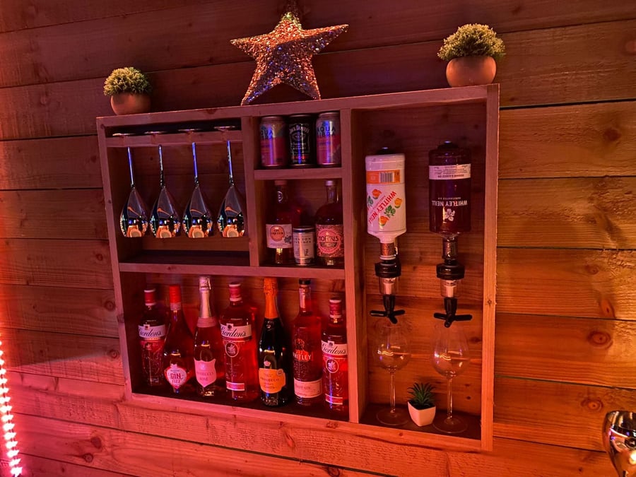 Handmade wall wine bar with optics - Folksy