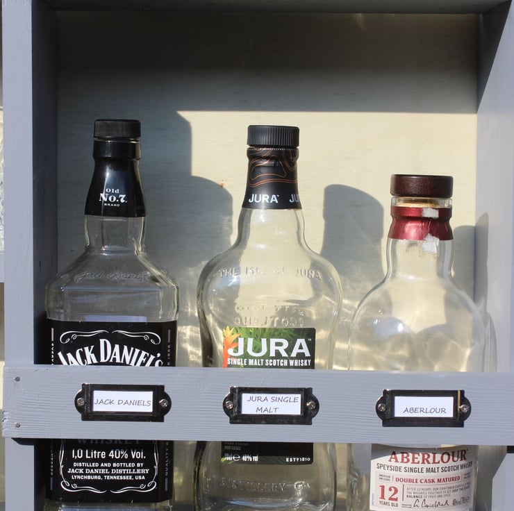 Whisky rack, 6 bottles with storage for glass's... - Folksy
