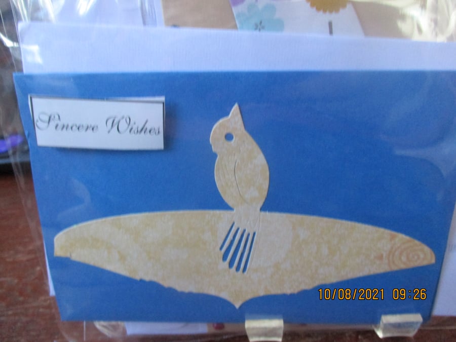 Sincere Wishes Bird Card - Folksy