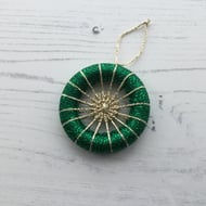 Dorset Button Christmas Tree Decoration in Gree... - Folksy