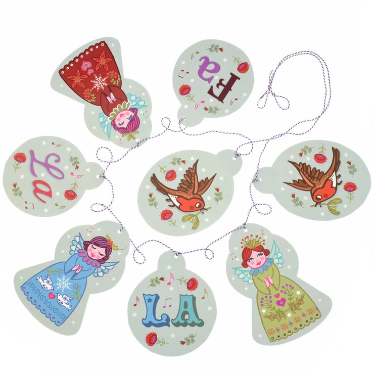 Fa La La Christmas Paper Bunting - Folksy