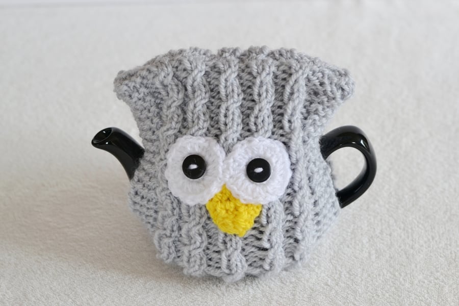 1 - 2 Cup Hand Knitted Owl Tea cosy Pot Cover - Folksy
