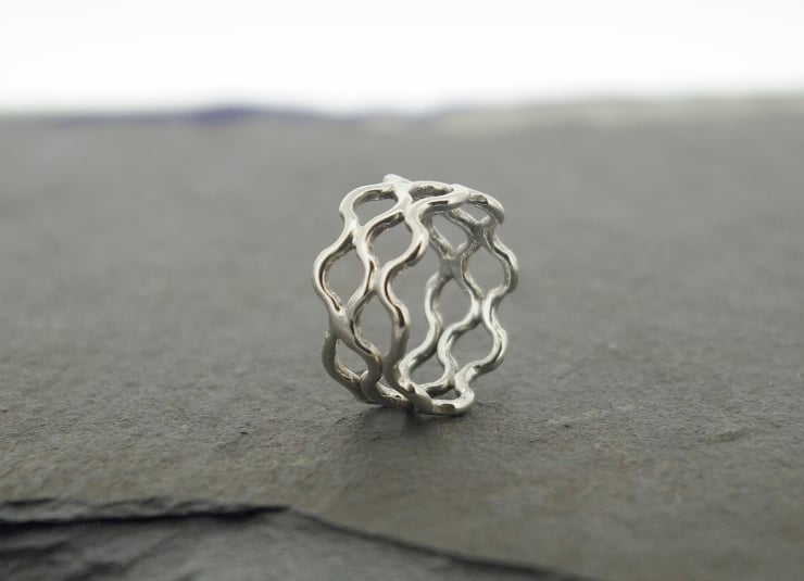 Sterling Silver Triple Ripple Ring - Folksy