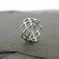 Sterling Silver Triple Ripple Ring - Folksy