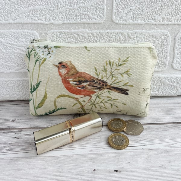 Large purse, coin purse with chaffinch and cow ... - Folksy