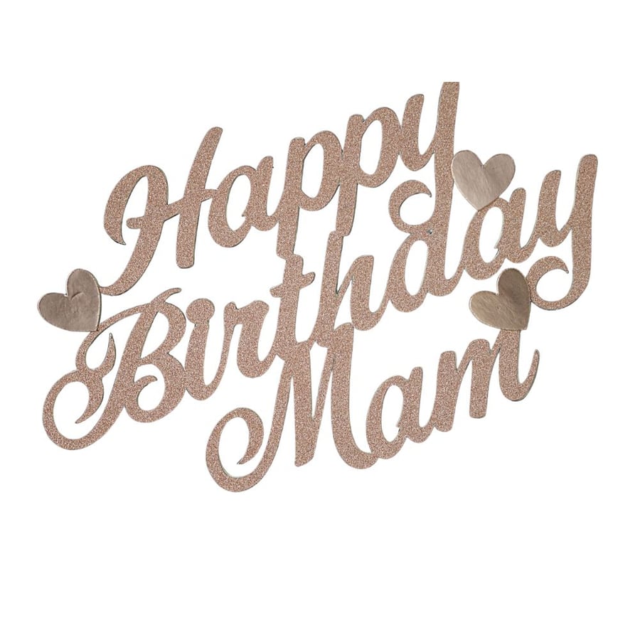 Happy Birthday Mam -Rose Gold- Cake Topper - Folksy