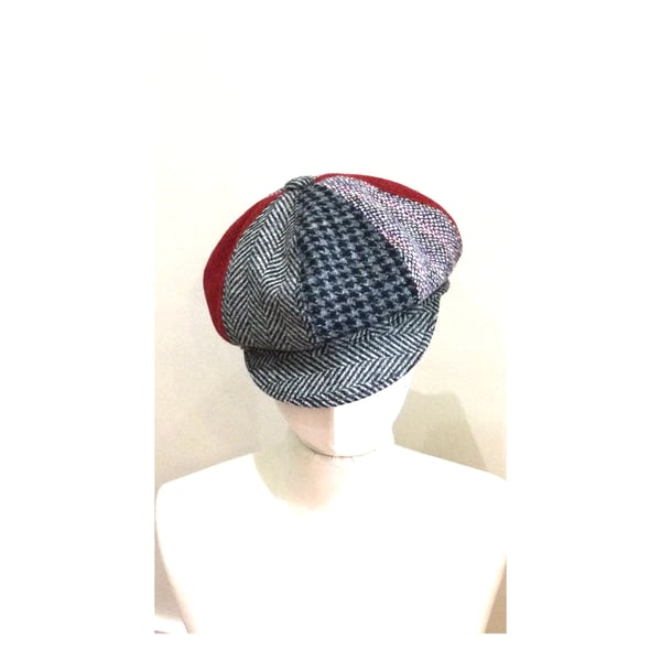 Shelby Cap Black & Red Mixed Tweed - Folksy