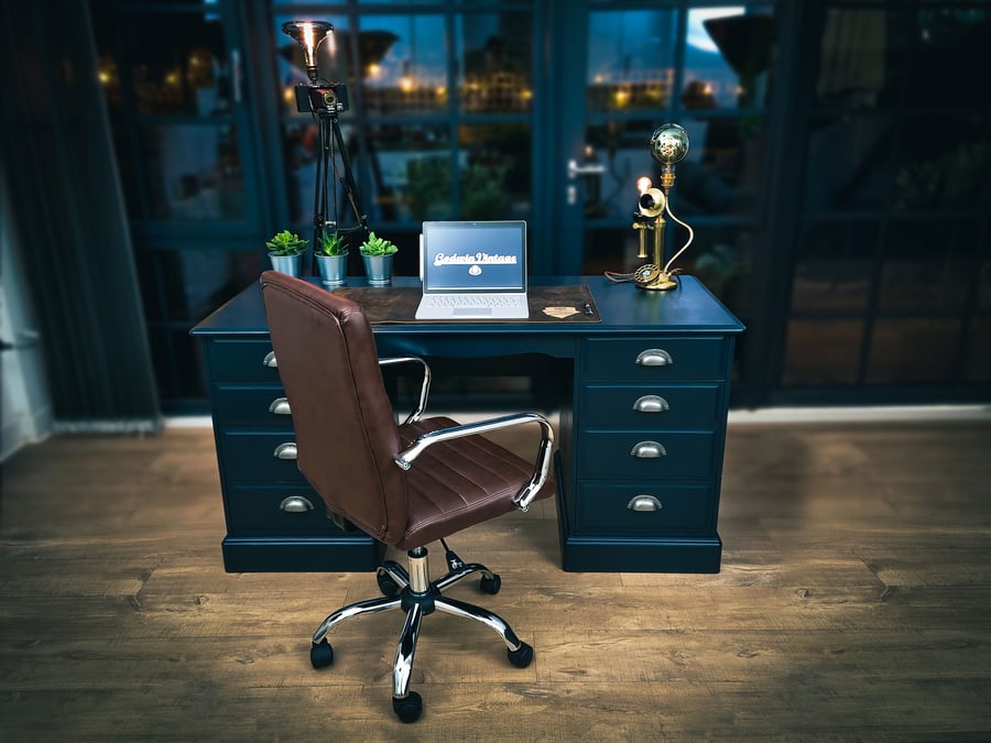 Vintage Stag Minstrel Pedestal Desk Upcycled in... - Folksy