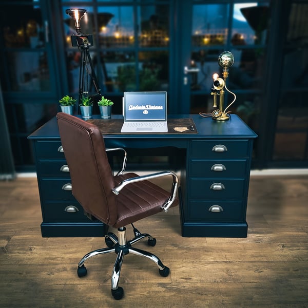 Vintage Stag Minstrel Pedestal Desk Upcycled in... - Folksy