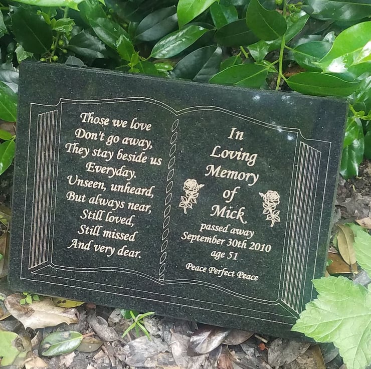 Memorial Grave Plaque Stone Engraved Bible Head... - Folksy