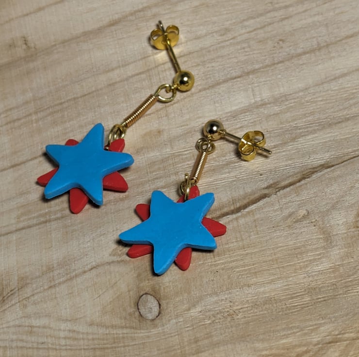 Overlapped polymer clay stars - Folksy
