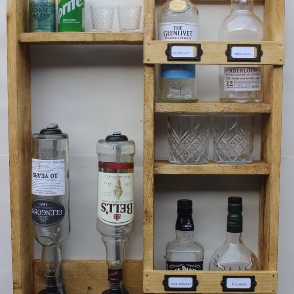Whisky rack, 6 bottles with storage for glass's... - Folksy
