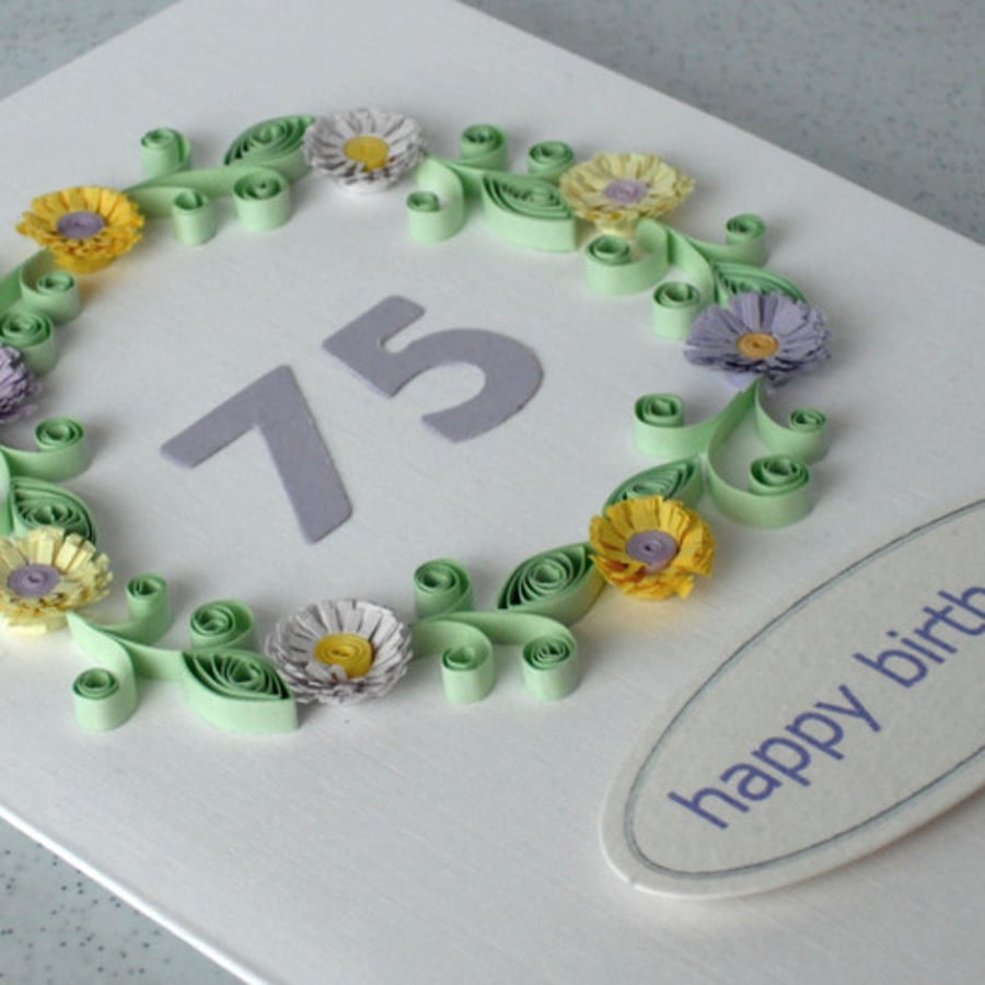 75th birthday card - Folksy