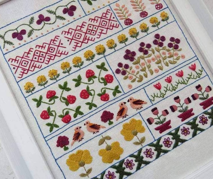 Spring Sampler Hand Embroidery PDF Pattern - Folksy