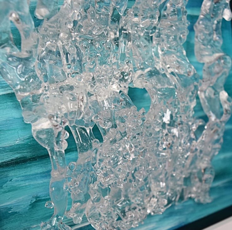 Handmade Waves inspired Fused Glass Wall Art. H... - Folksy