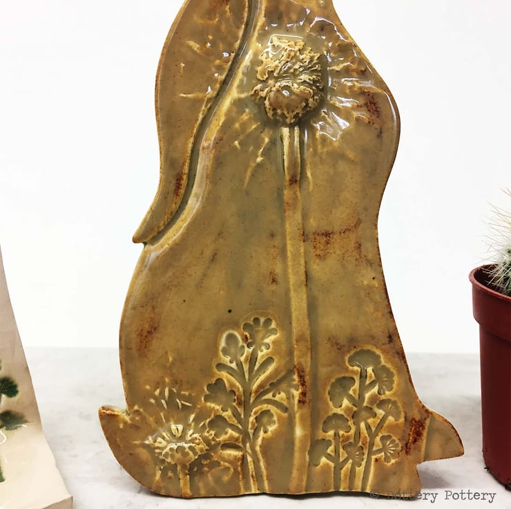 Ceramic Moon Gazing Hare Pottery Hare decoratio... - Folksy