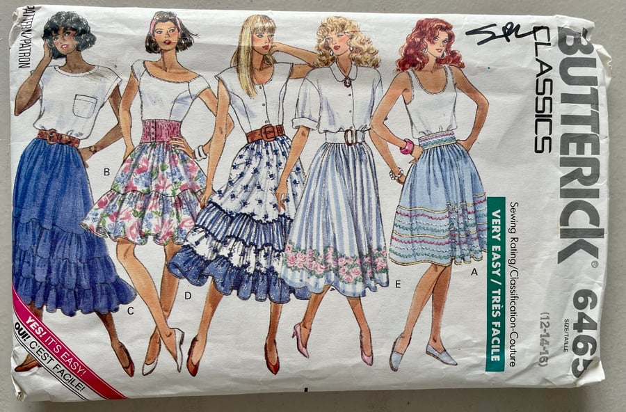 Butterick ladies skirt pattern 6465 sizes 6 to ... - Folksy