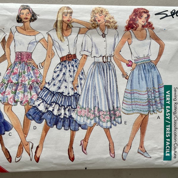 Butterick ladies skirt pattern 6465 sizes 6 to ... - Folksy