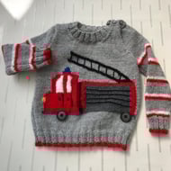 Fire engine design jumper - Folksy