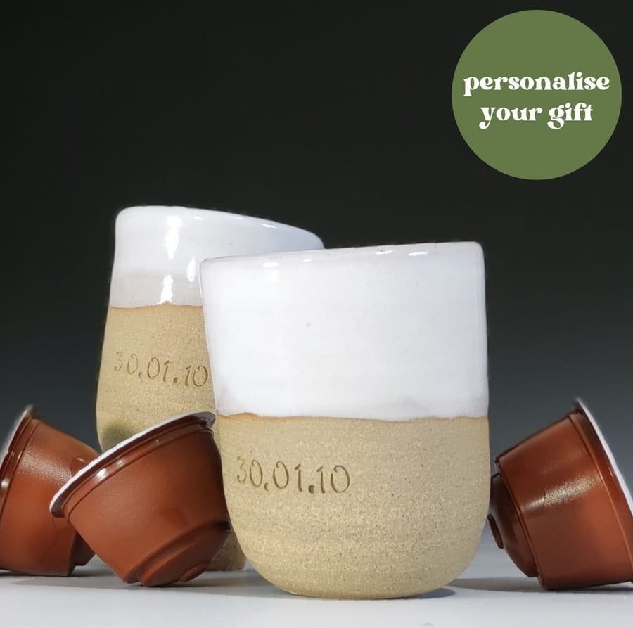 Bespoke anniversary coffee cups - Folksy
