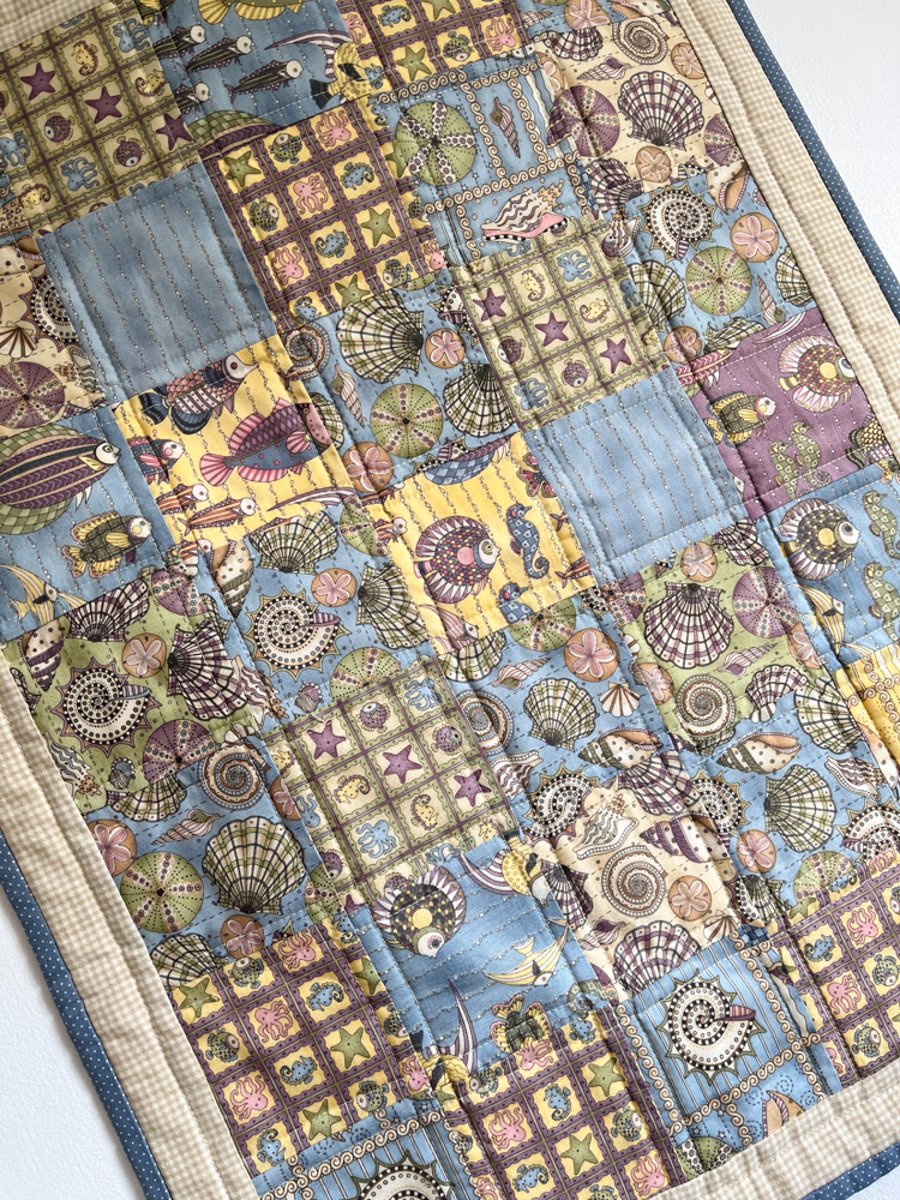Seaside Coast Cot Quilt Play Mat Lap Quilt - Folksy